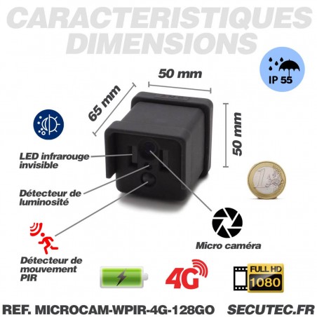 Kit micro caméra 4G HD 1080P longue autonomie avec détection de ...