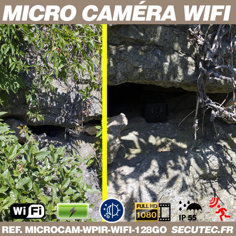 Kit micro caméra WiFi HD 1080P longue autonomie waterproof avec ...