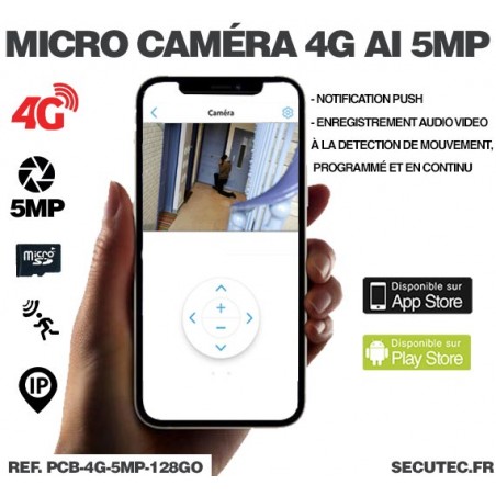 Micro caméra IP 4G à intégrer accès à distance via iPhone Android ...