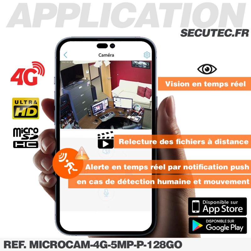 Micro caméra pinhole IP 4G à intégrer accès à distance via iPhone ...