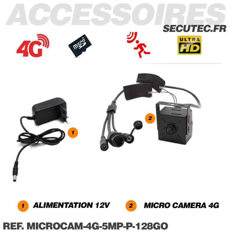 Micro caméra pinhole IP 4G à intégrer accès à distance via iPhone ...