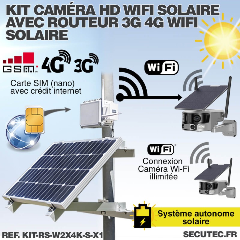 Kit vidéosurveillance 4G autonome solaire avec une camera solaire wifi ...