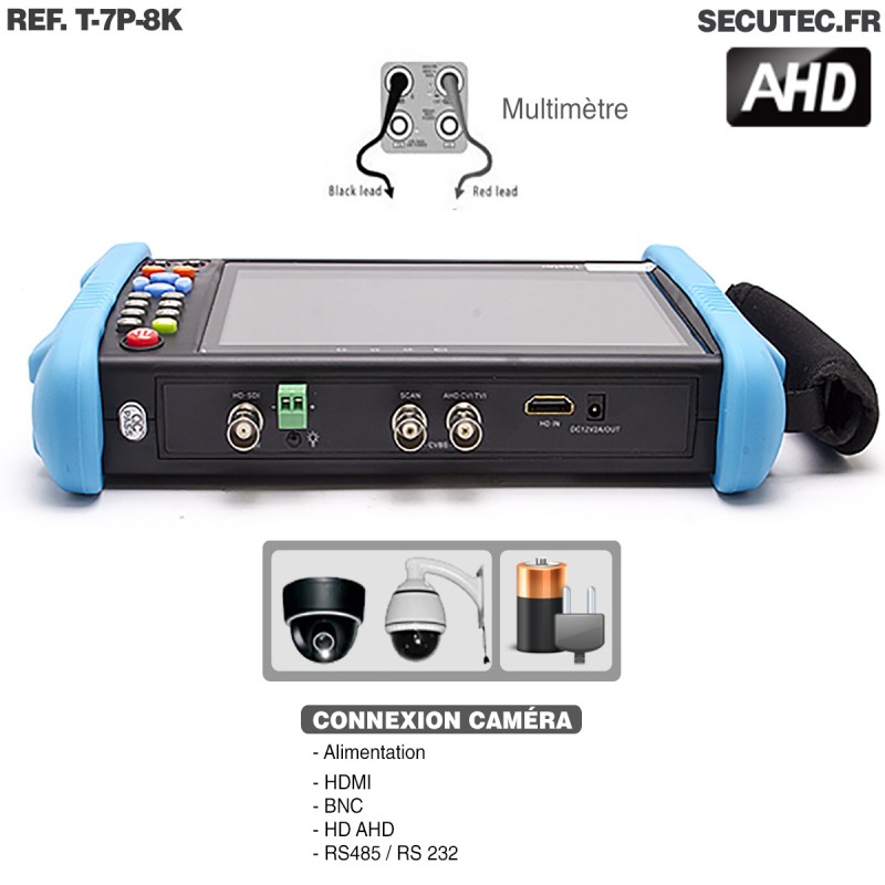 Testeur et scanner de caméra 8K max avec écran tactile 7 pouces