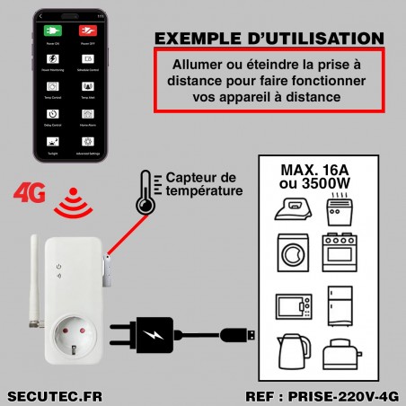 Prise Connectée GSM 4G - Contrôle à Distance et Alertes Coupure de ...