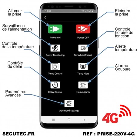 Prise Connectée GSM 4G - Contrôle à Distance et Alertes Coupure de ...