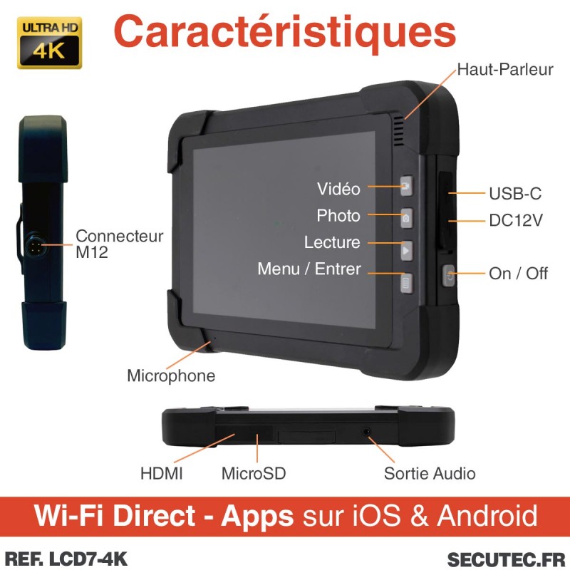 Écran tactile portable industriel extérieur IP65 étanche 4K moniteur ...
