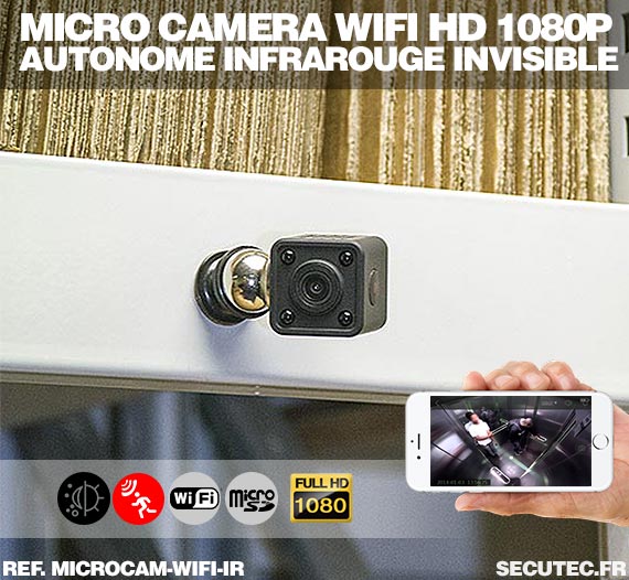Kit micro caméra WiFi HD 1080P autonome avec infrarouge invisible ...