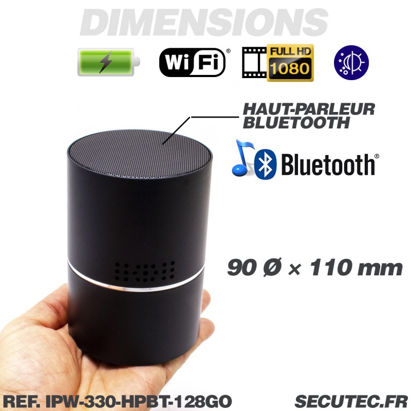 Enceinte bluetooth micro caméra IP WiFi HD pilotable à 330° avec vision ...