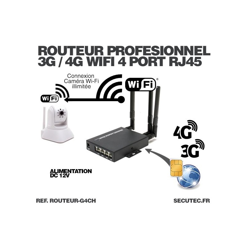 Routeur industriel professionnel GSM 3G / 4G connexion Wi-Fi et 4 ports ...