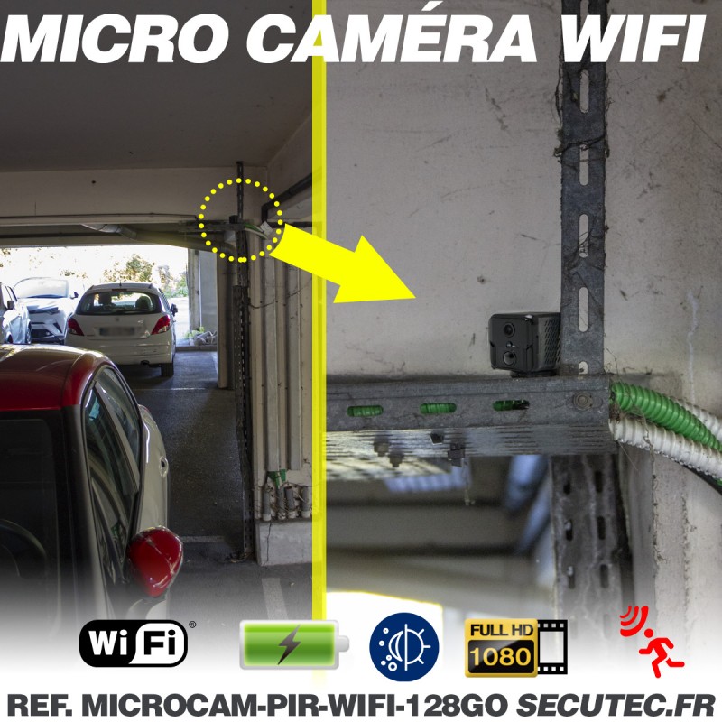 Micro caméra espion WiFi HD 1080P longue autonomie détection IR invisible